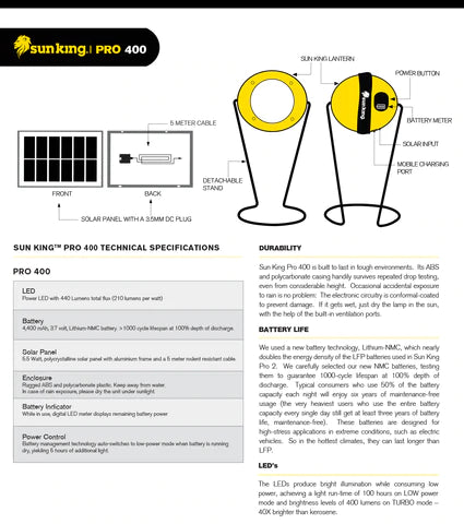 Sun King Pro 400 - Solar Light & Power System – $59.99